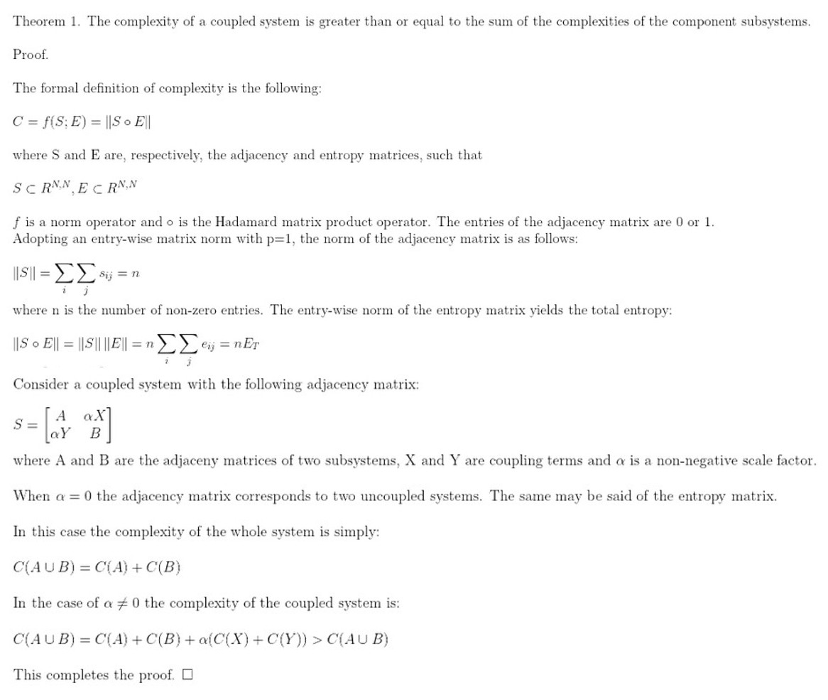 Complexity Theorems – Theorem 1. – Artificial Intuition